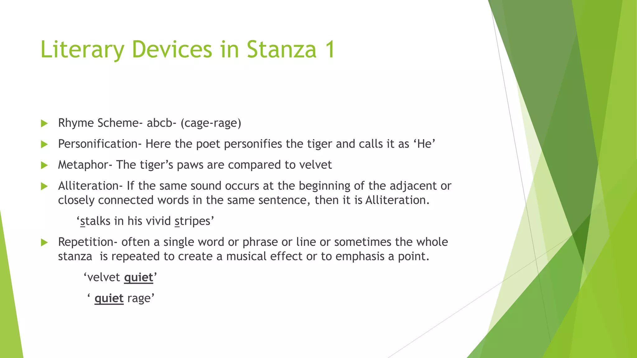 A tiger in the zoo poem presentation | PPT