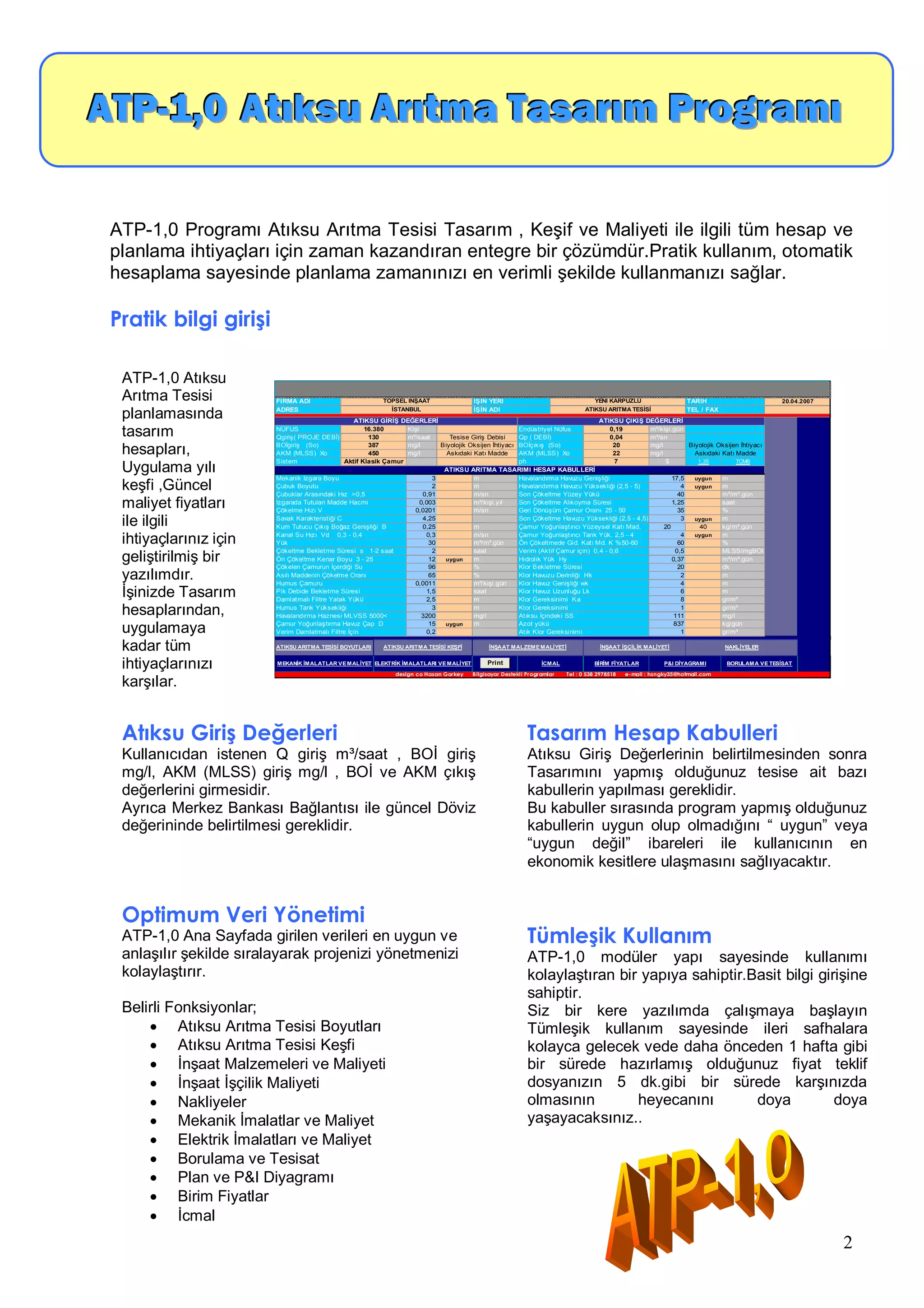 Atiksu Aritma Tasarim Programi Tanitimi | PDF