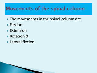Normal Movement of The Spinal and Thorax | PPTX