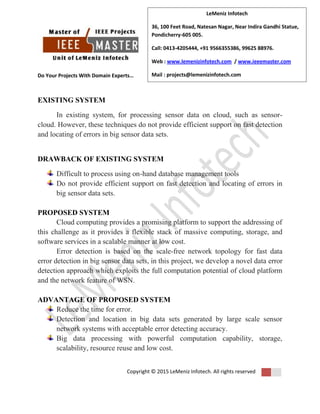 A time efficient approach for detecting errors in big sensor data on cloud | PDF
