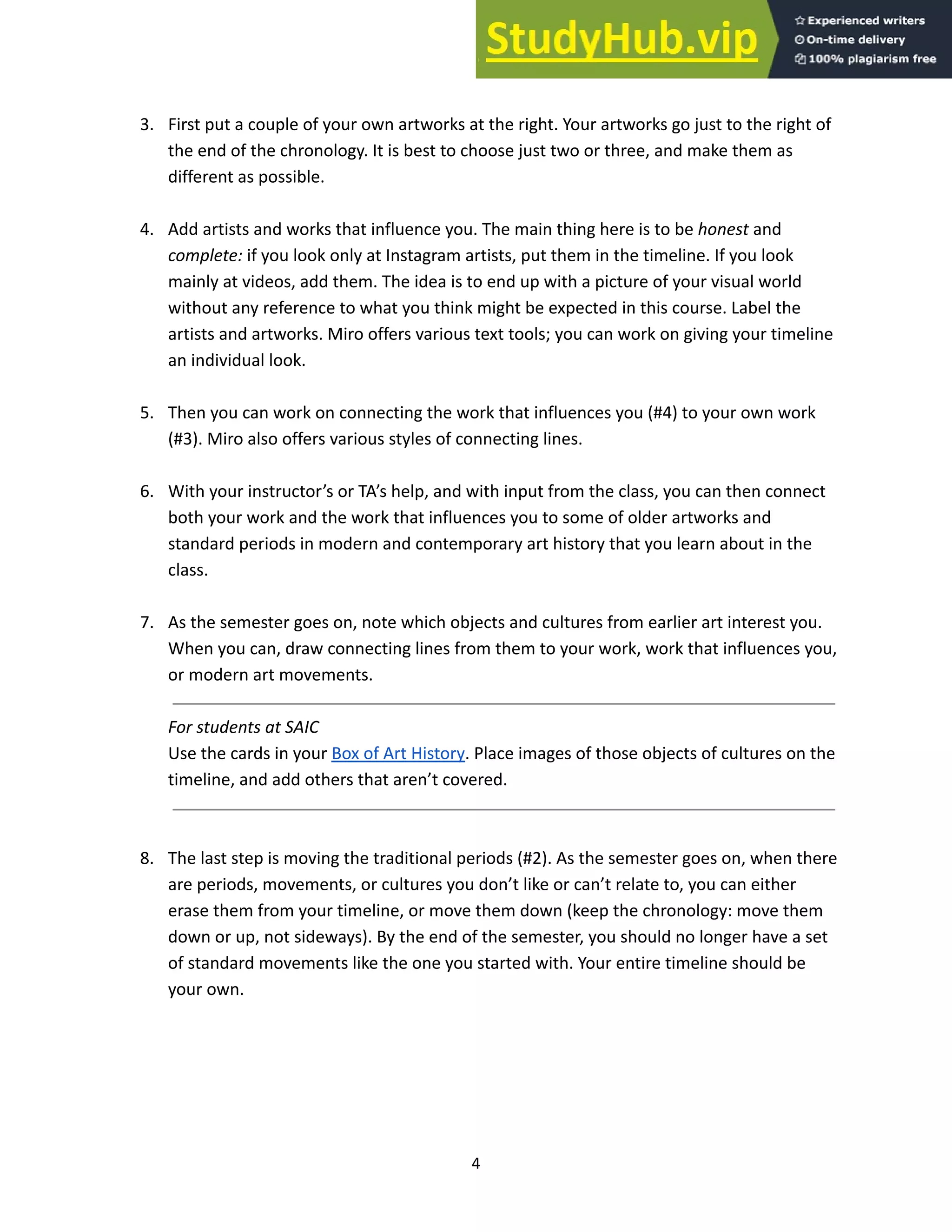 A Timeline Of Art History For Teaching Art Students | PDF