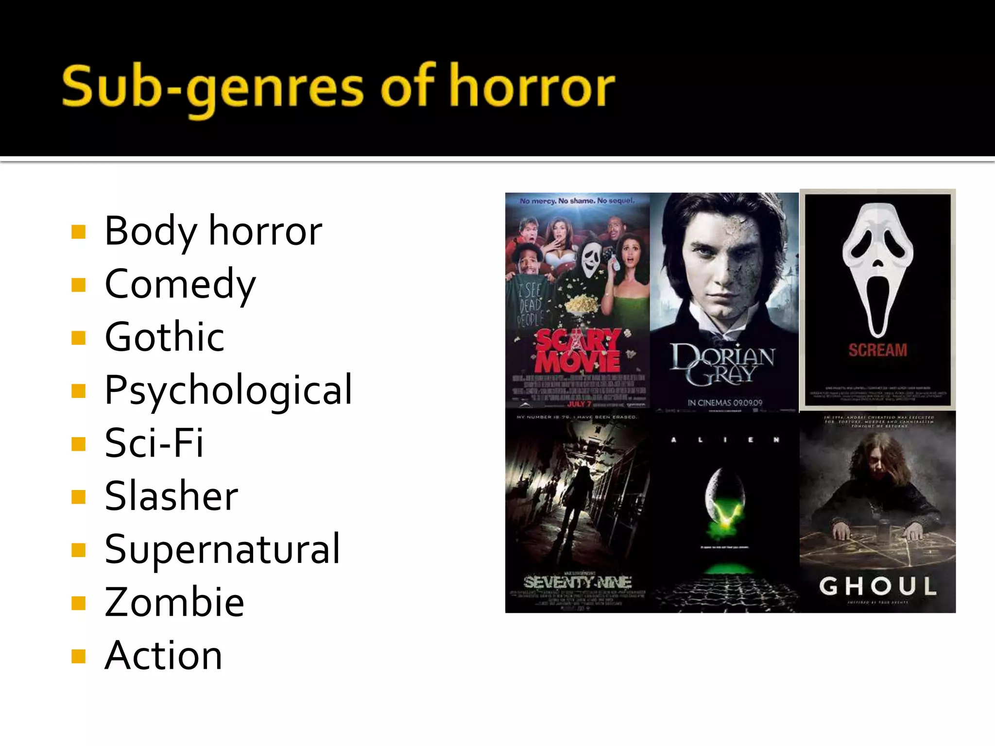 A timeline of horror movies | PPT