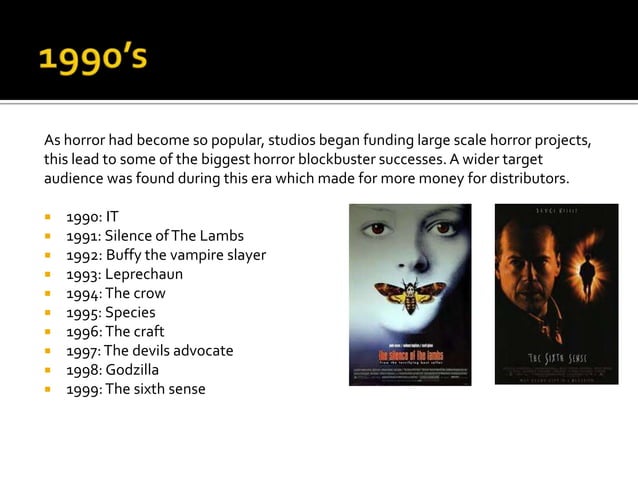 A timeline of horror movies | PPT