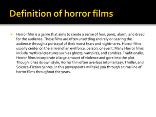 A timeline of horror movies | PPT