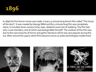 A timeline of horror movies | PPT