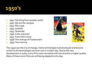 A timeline of horror movies | PPTX
