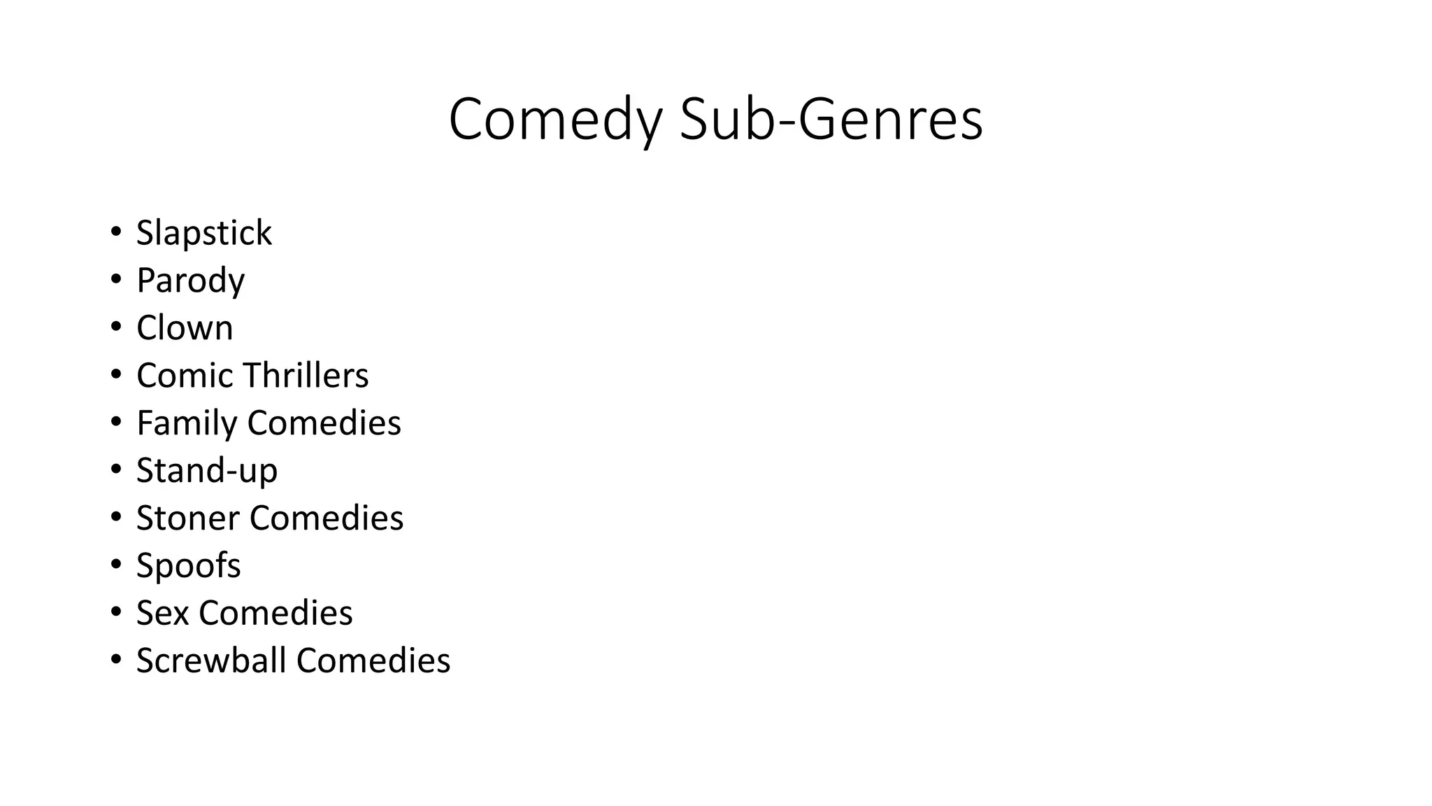 A timeline of the comedy genre | PPTX