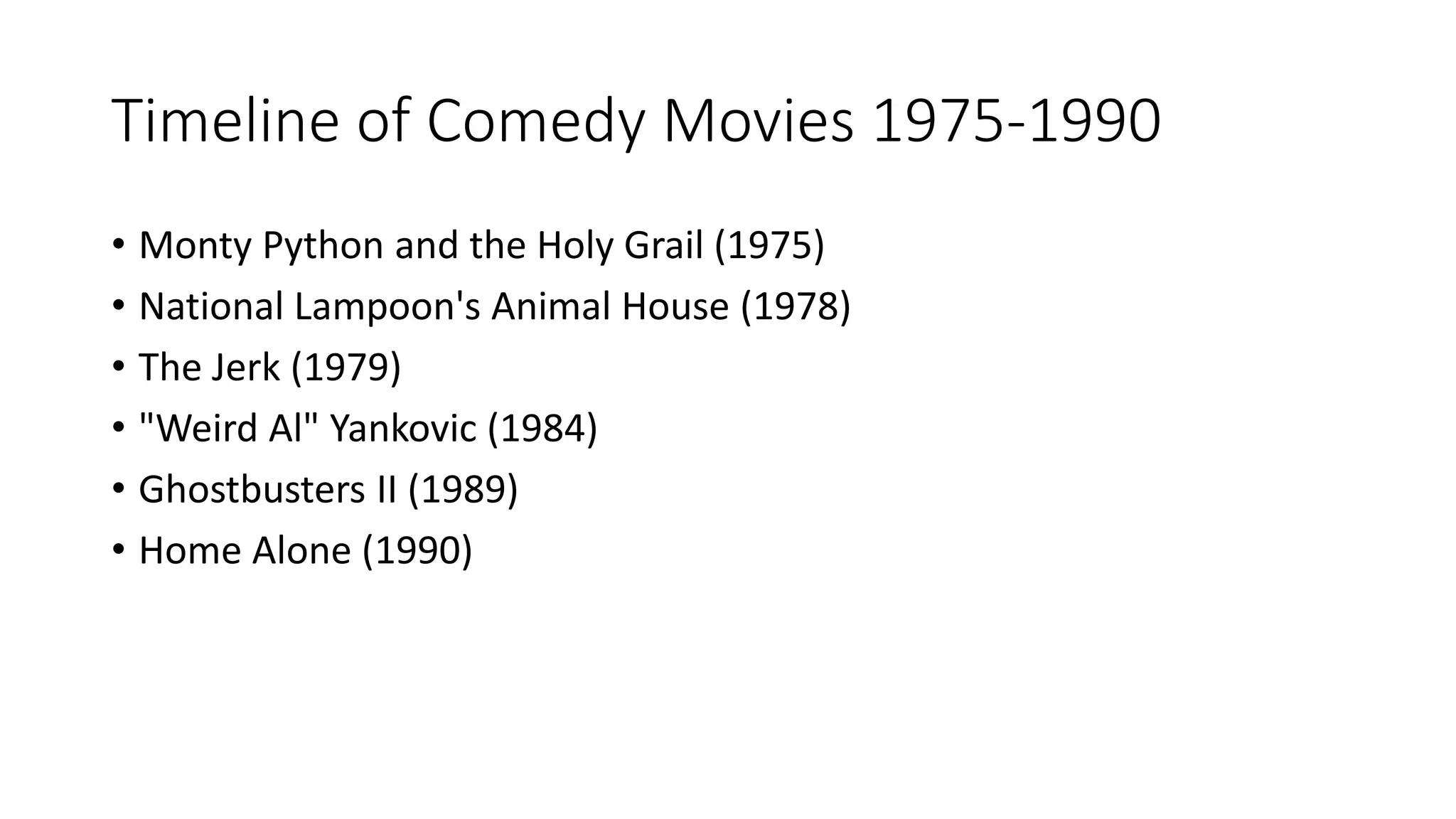 A timeline of the comedy genre | PPTX