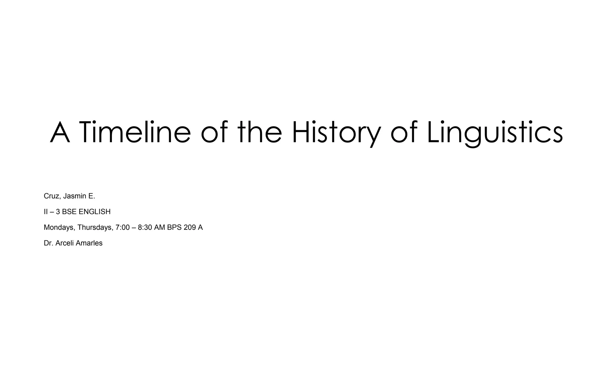 A timeline of the history of linguistics | DOCX