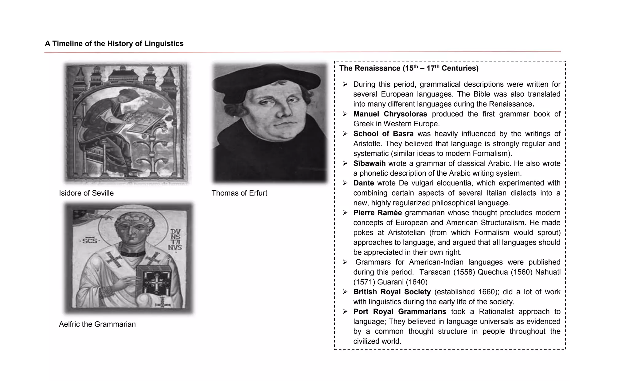 A timeline of the history of linguistics | DOCX