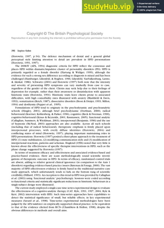 A Time Series Evaluation Of The Treatment Of Histrionic Personality ...
