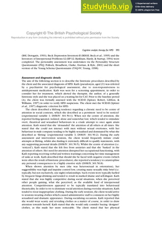 A Time Series Evaluation Of The Treatment Of Histrionic Personality ...