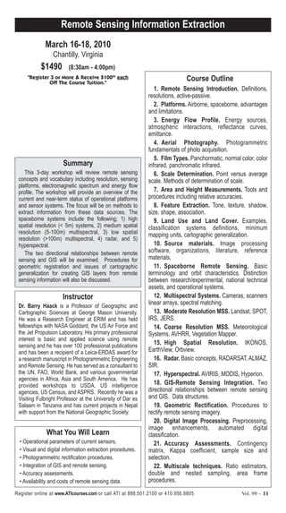 ATI Professional Development Courses Catalog On Space, Satellite and ...
