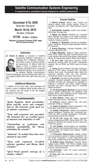 ATI Professional Development Courses Catalog On Space, Satellite and ...