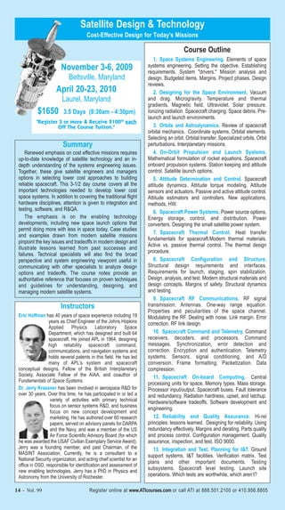 ATI Professional Development Courses Catalog On Space, Satellite and ...