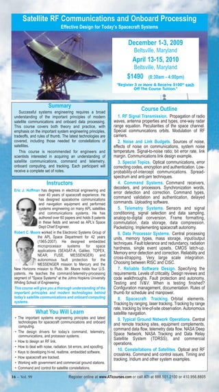 ATI Professional Development Courses Catalog On Space, Satellite and ...