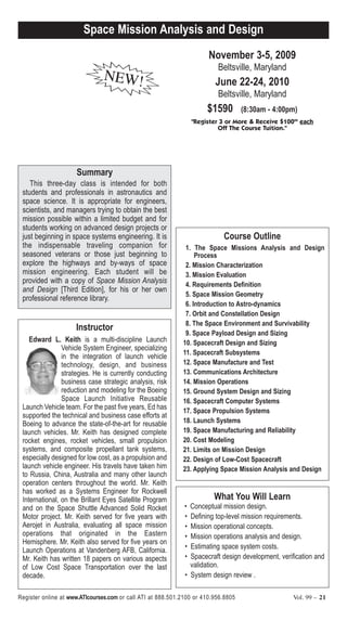 ATI Professional Development Courses Catalog On Space, Satellite and ...