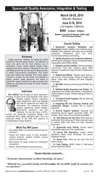 ATI Professional Development Courses Catalog On Space, Satellite and ...