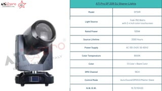 ATI Pro Technologies Presents DJ Sharpy Lights | PPT