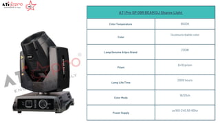 ATI PRO Technologies Presents DJ Sharpy Lights | PPT