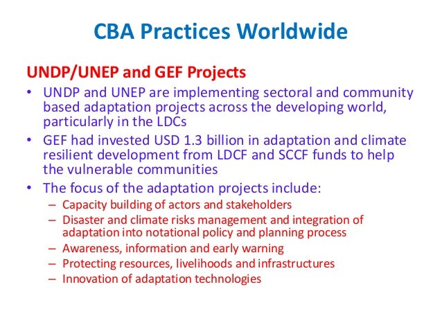 Community Based Adaptation as a Pillar of National Adaptation Efforts