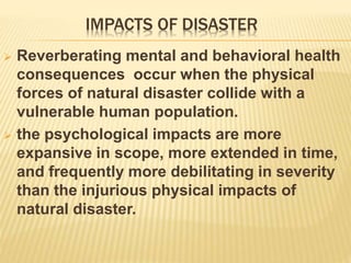 presentation on psychological theories about disasters and impacts | PPTX
