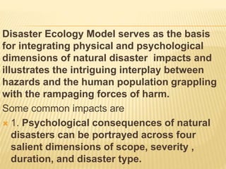presentation on psychological theories about disasters and impacts | PPTX
