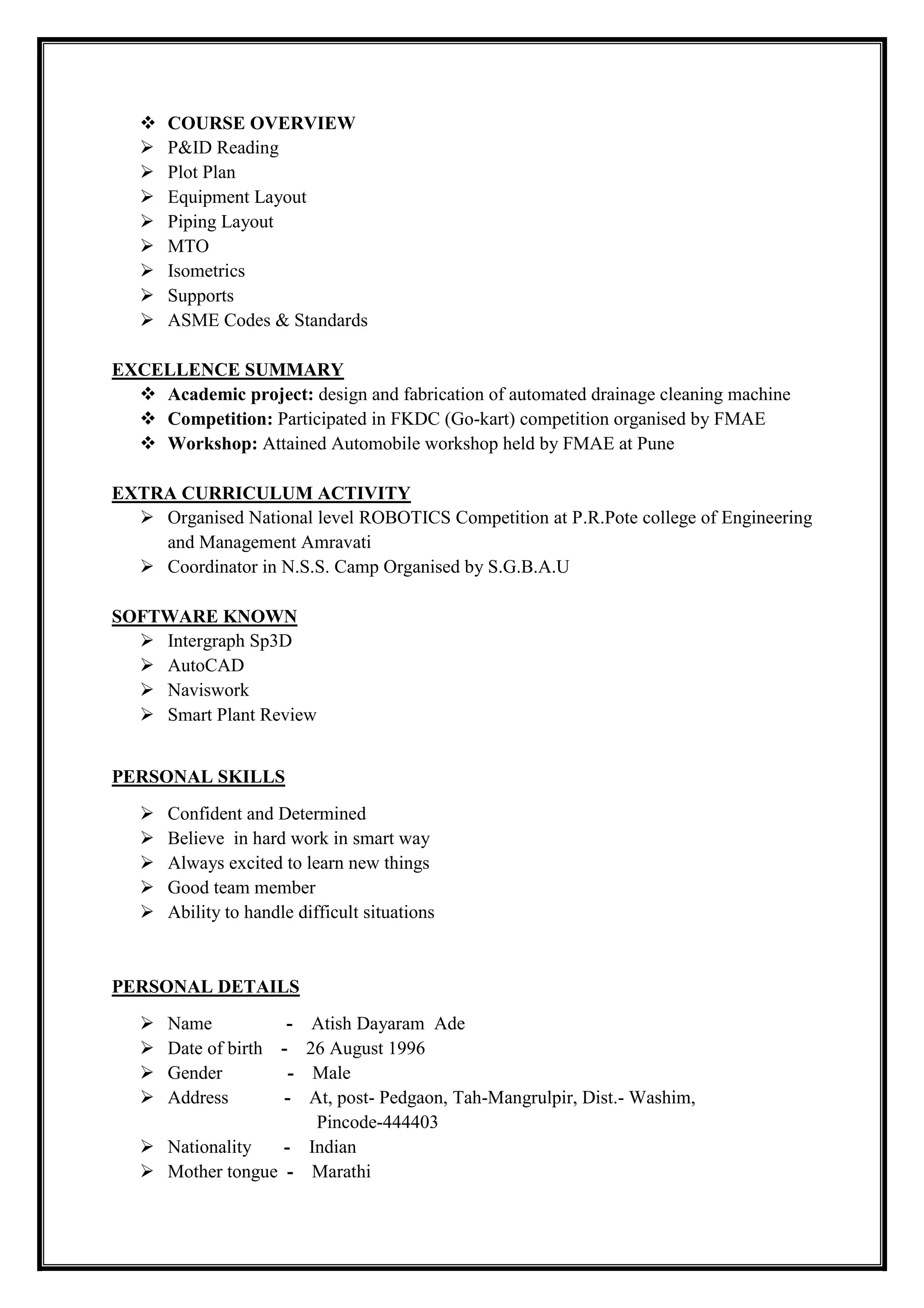 Atish ade resume | PDF | Careers