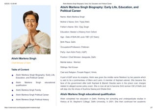 Atishi Marlena Singh Biography- Early Life, Education and Political ...