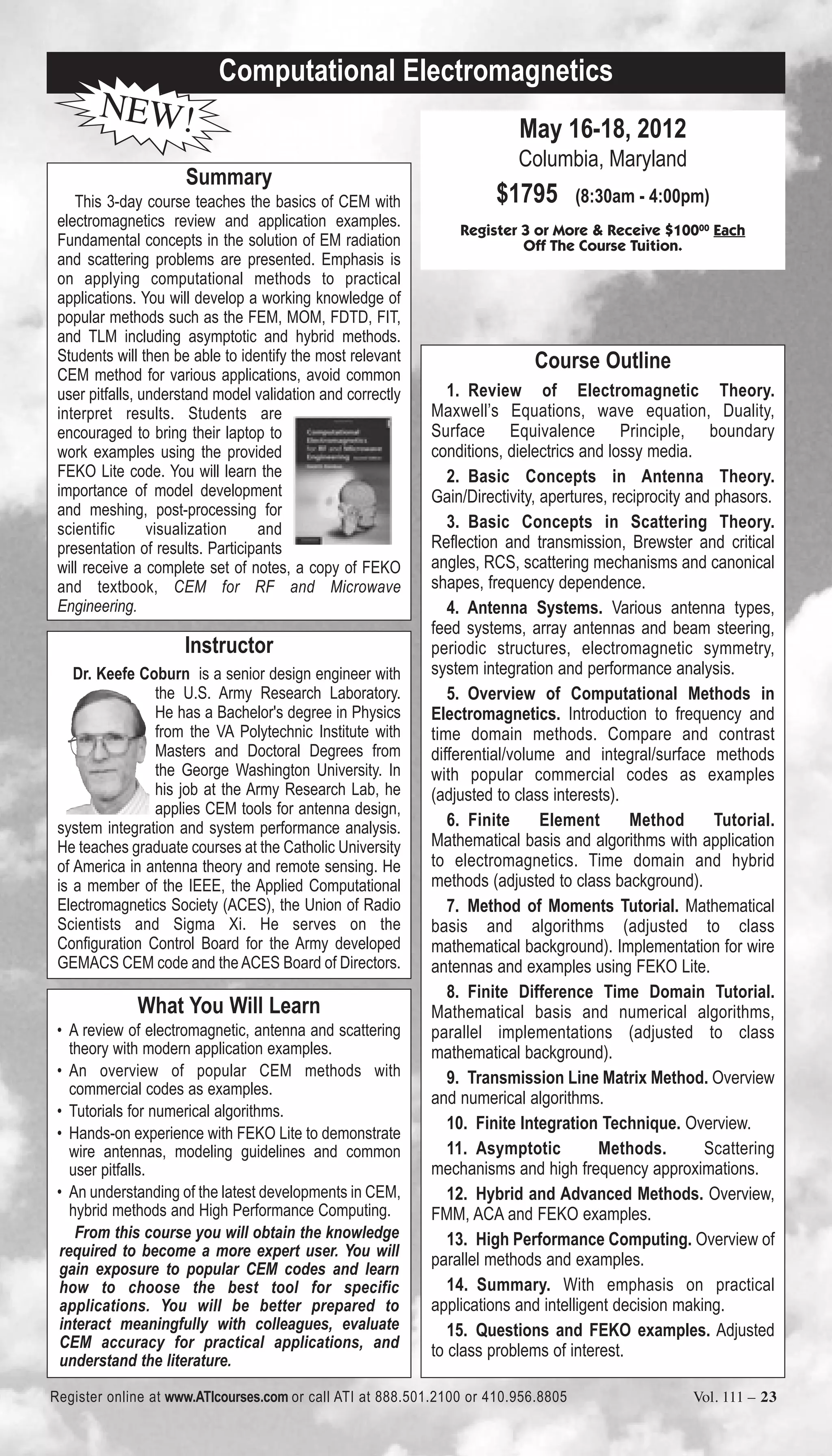 Catalog of ATI courses on Space, Satellite, Radar, Missile, Defense ...