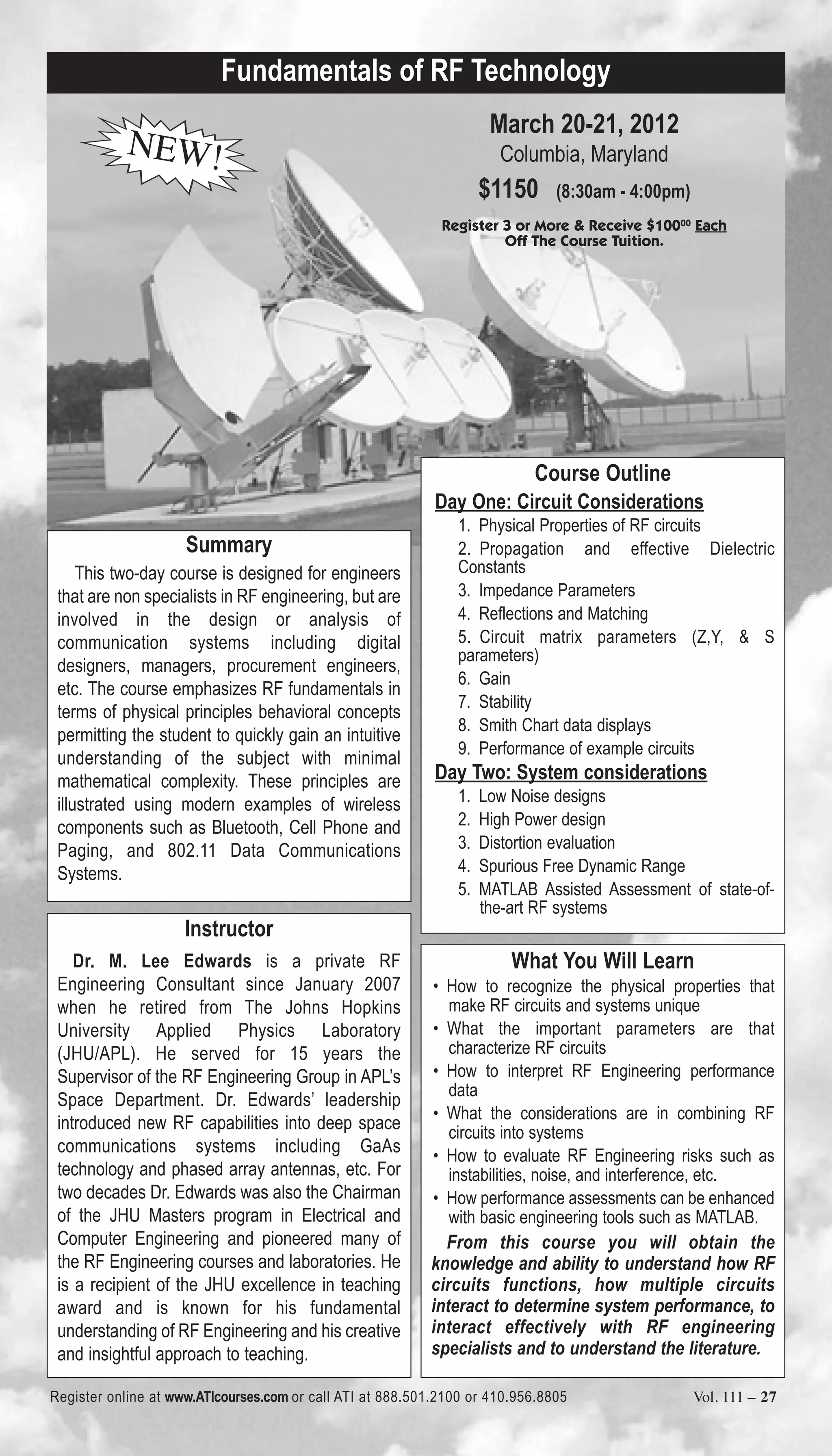 Catalog of ATI courses on Space, Satellite, Radar, Missile, Defense ...