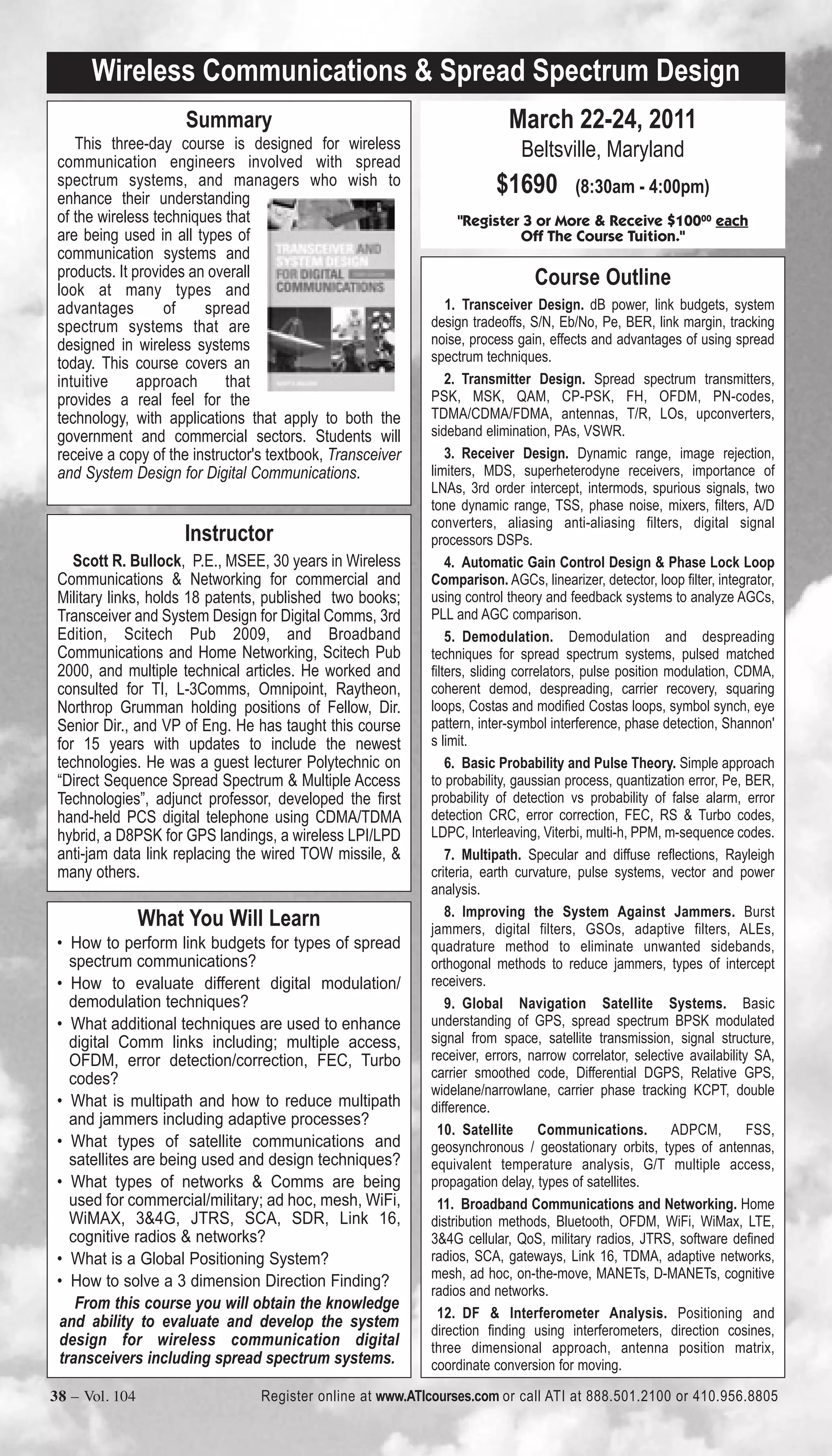 ATI Short Technical Development Courses Catalog On Satellite, Space ...