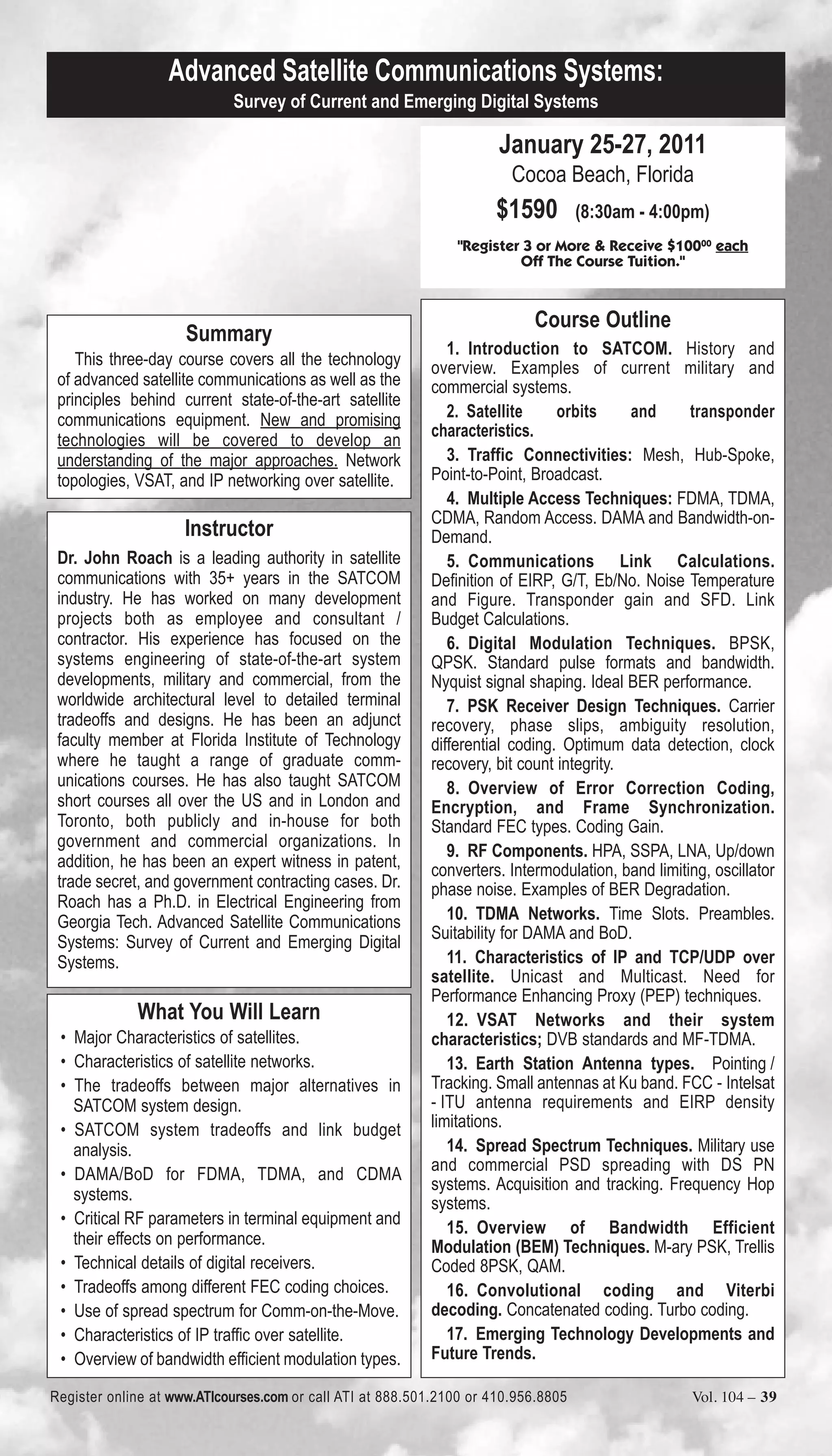 ATI Short Technical Development Courses Catalog On Satellite, Space ...