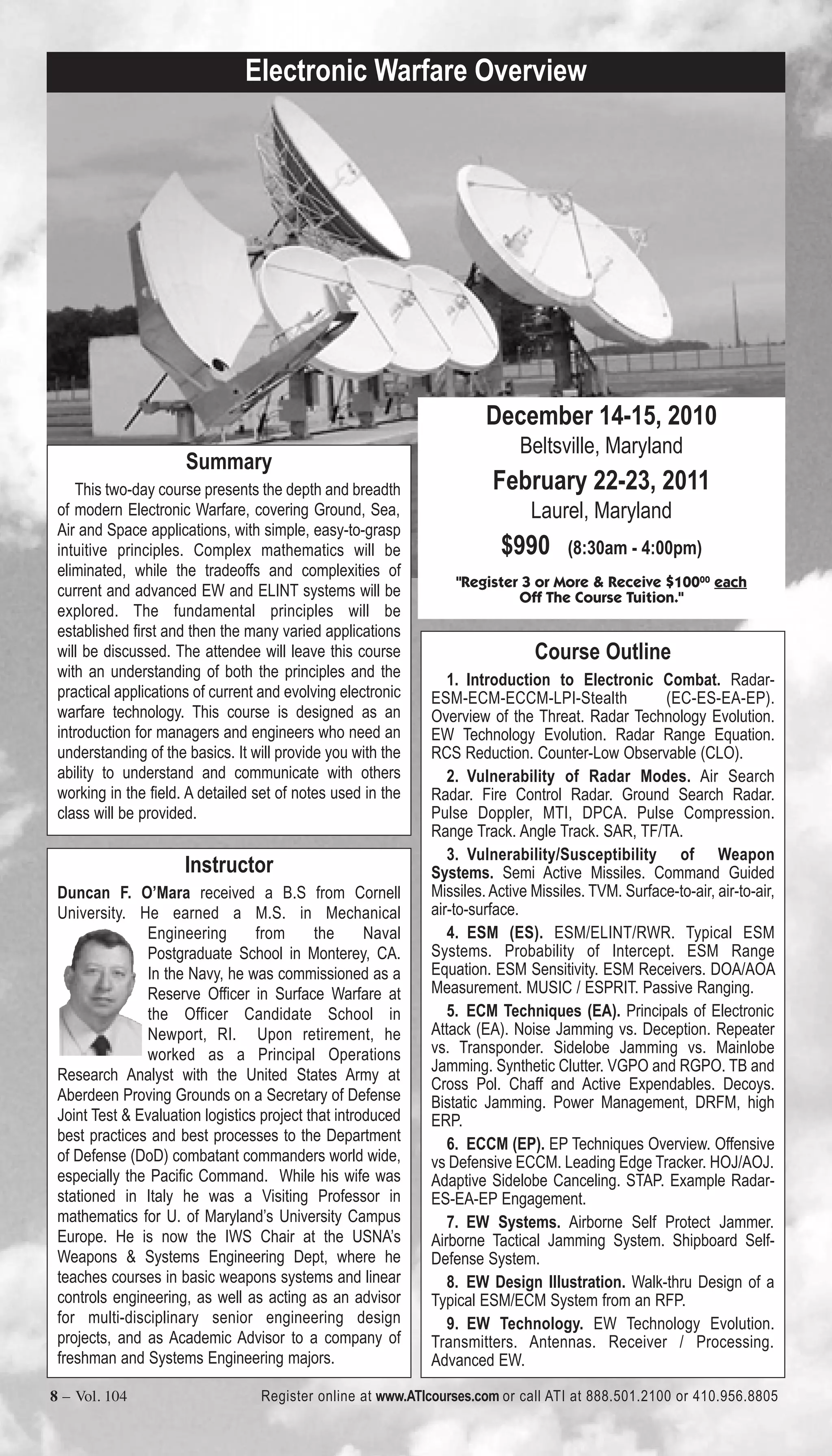 ATI Short Technical Development Courses Catalog On Satellite, Space, Engineering, Radar, Missile ...