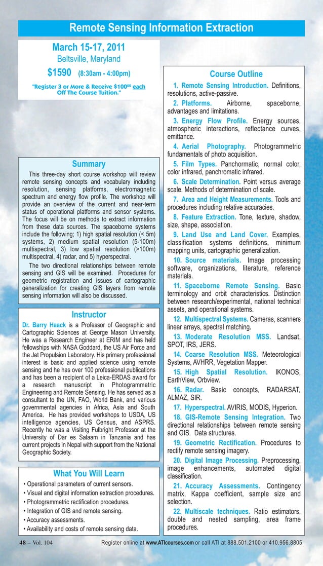 ATI Short Technical Development Courses Catalog On Satellite, Space ...