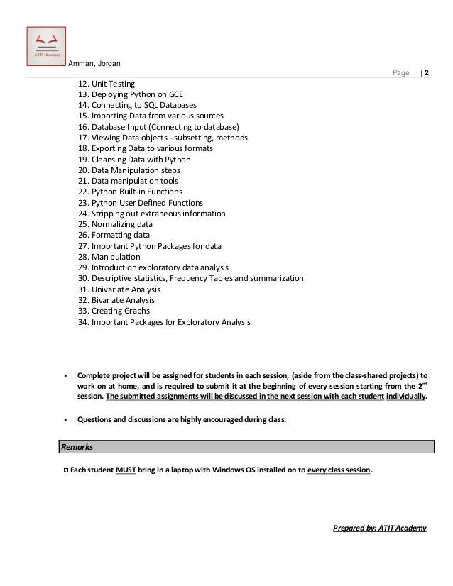 ATIT - Python Training Course | PDF