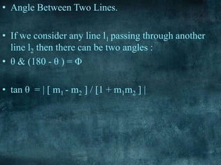 Straight Lines ( Especially For XI ) | PPTX