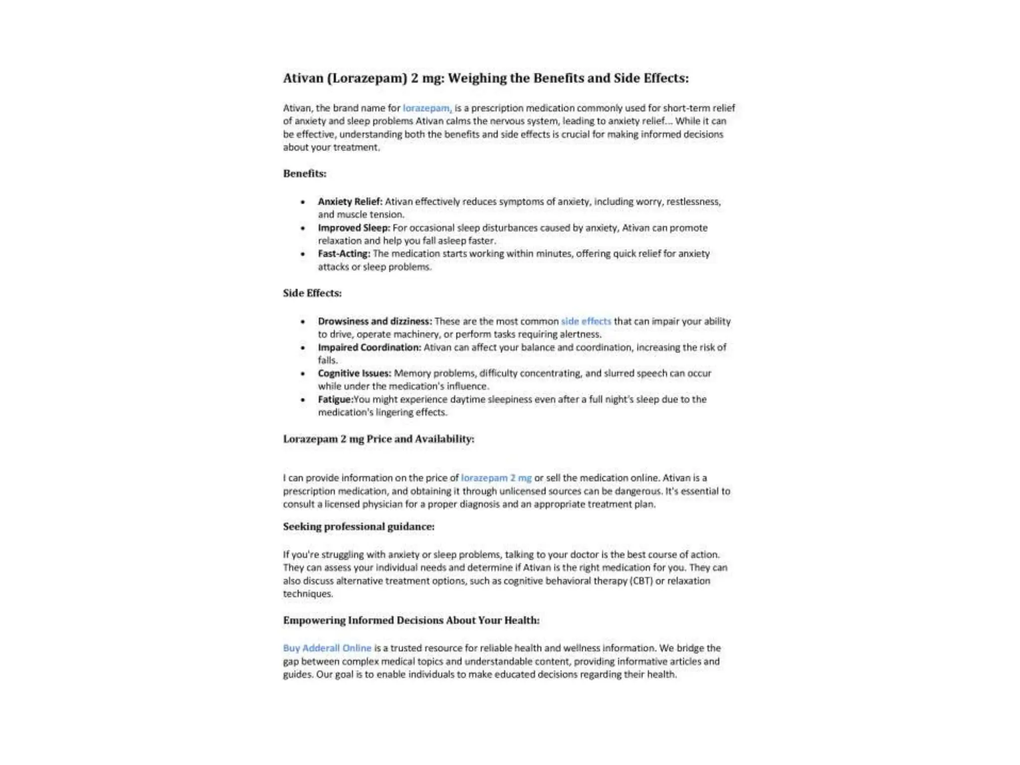 Understanding Short-Term Relief for Anxiety and Sleep | PPT