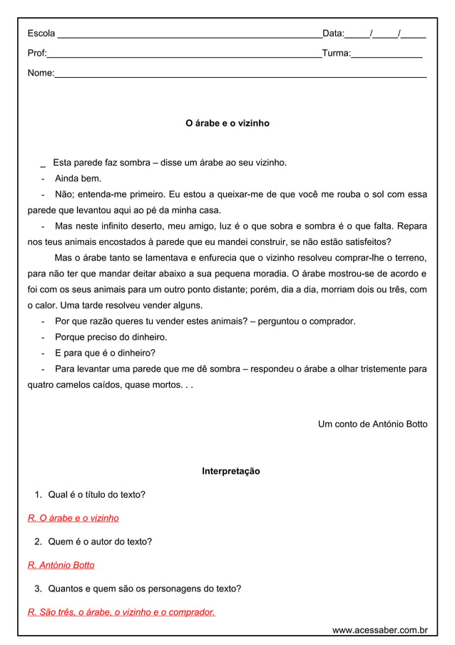 Atividade de-interpretacao-arabe-e-o-vizinho-4º-ano-resposta | DOC