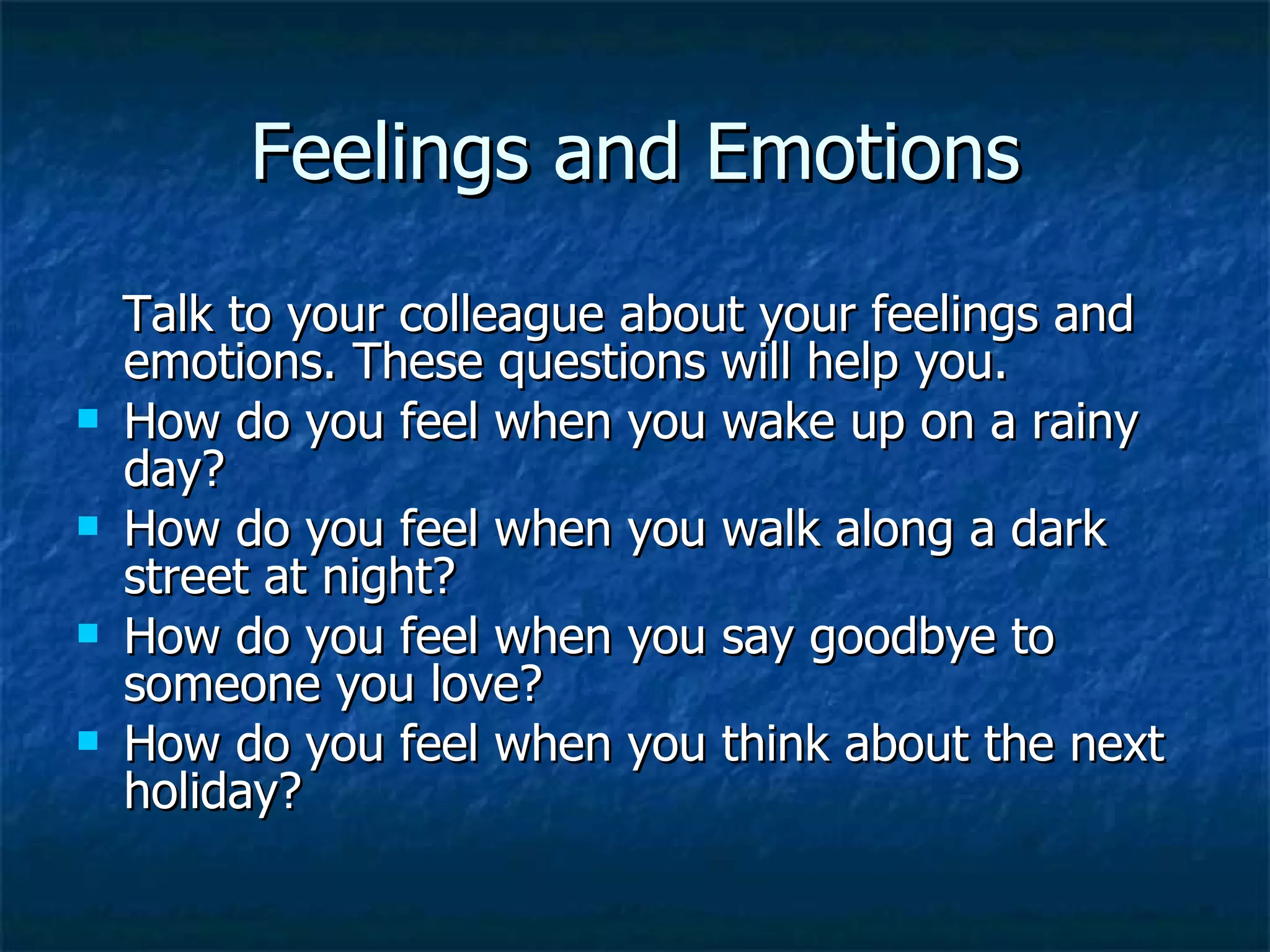 Feelings and Emotions | PPT