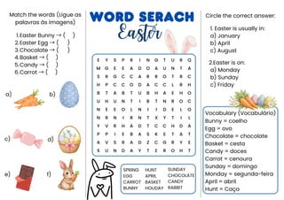 Interactive Easter Vocabulary and Word Search Activity for Learning | PDF
