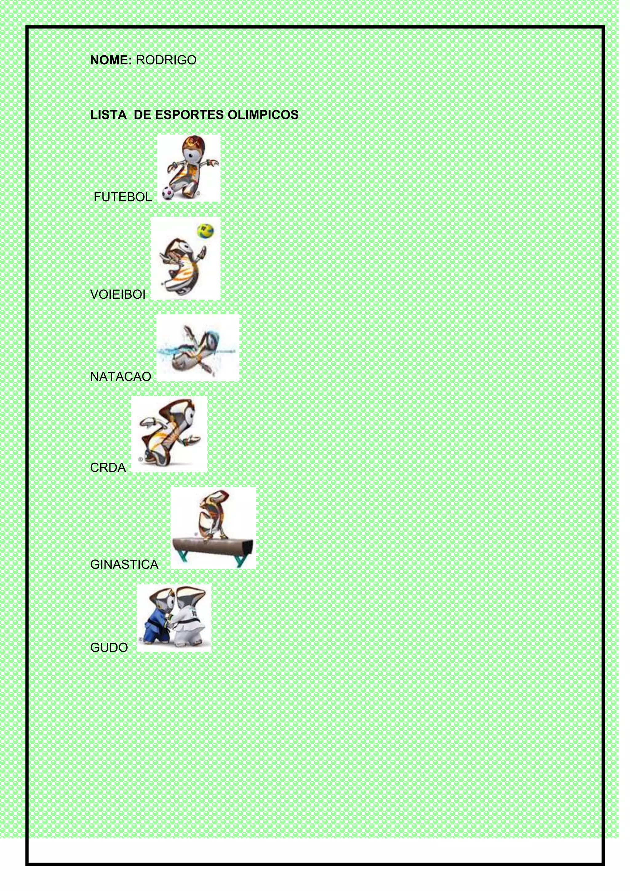 Atividade esportes olimpícos | PDF