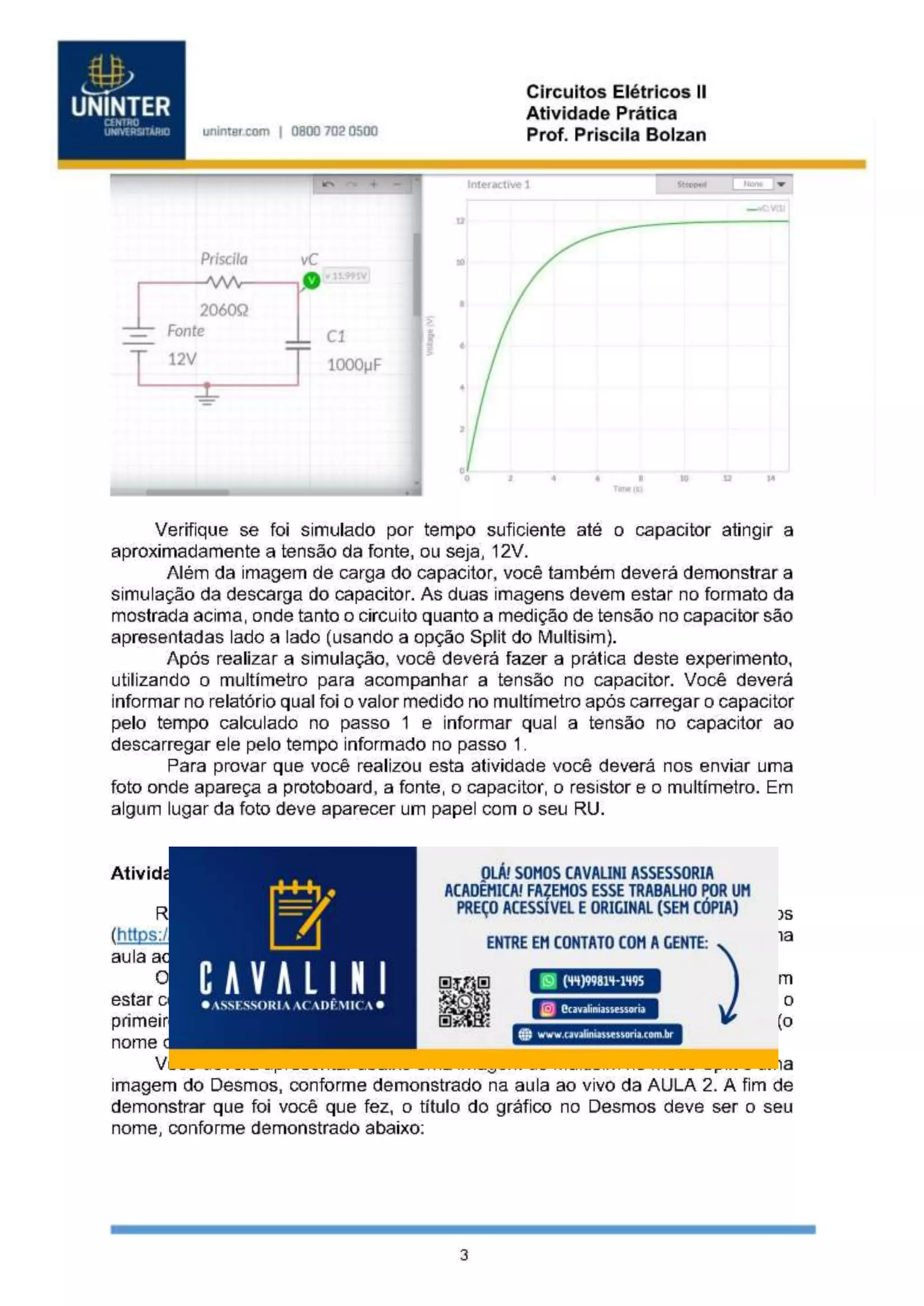 Atividade Prática Circuitos Elétricos Ii Uninter Pdf