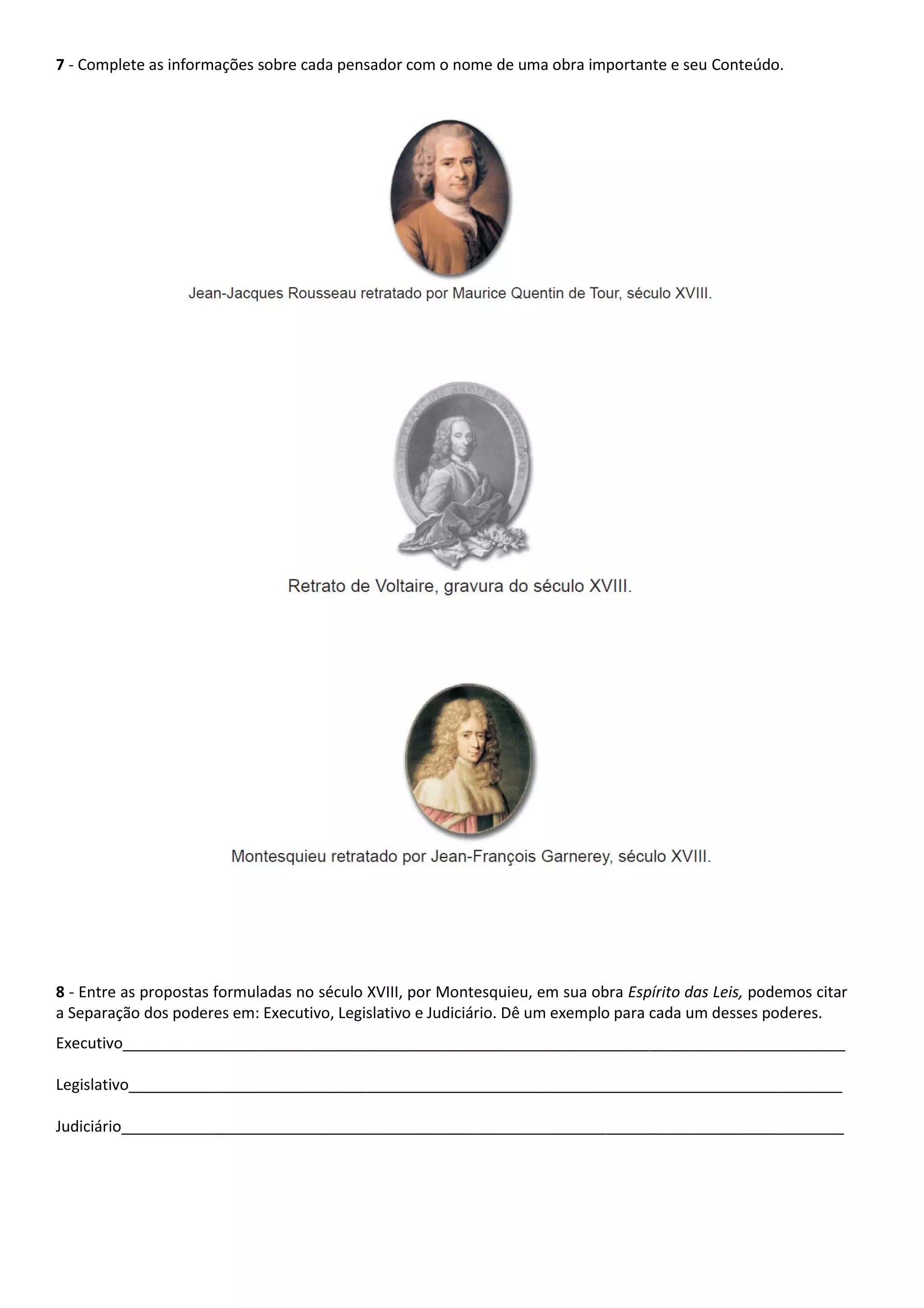 Atividades Iluminismo | PDF