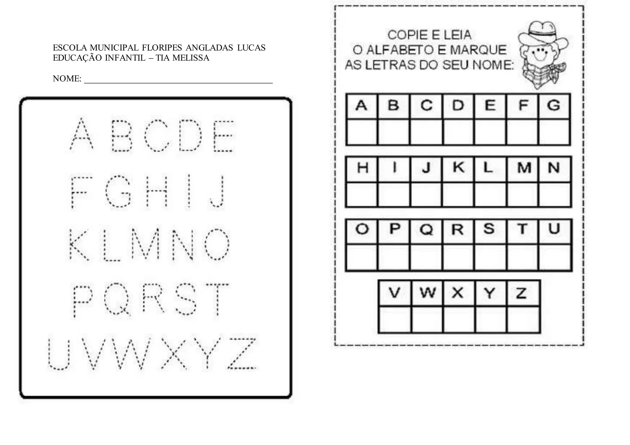 Atividades alfabeto | DOCX