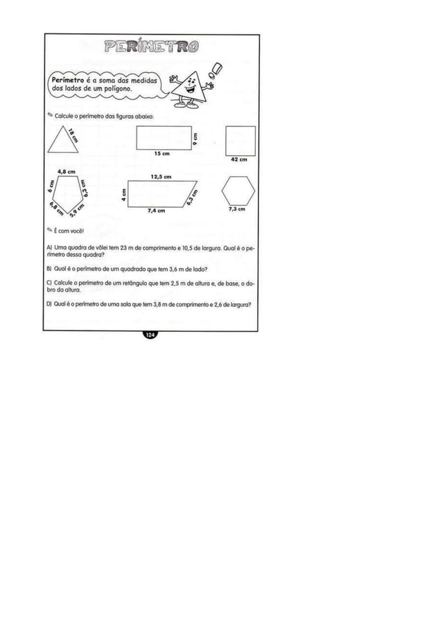 Atividades com medidas de comprimento matemática 4 ano