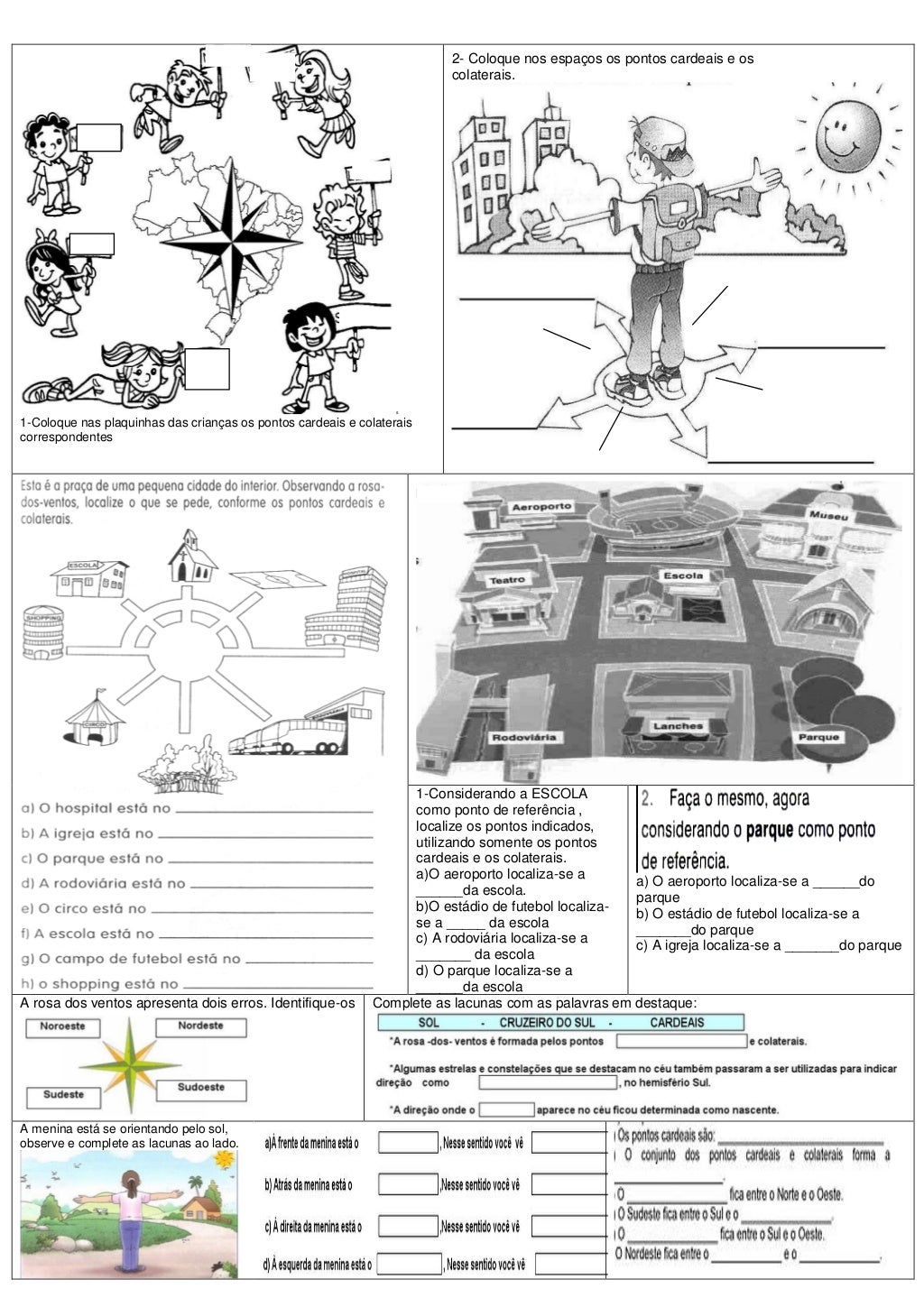 Atividade Sobre Pontos Cardeais 4 Ano - NAZAEDU