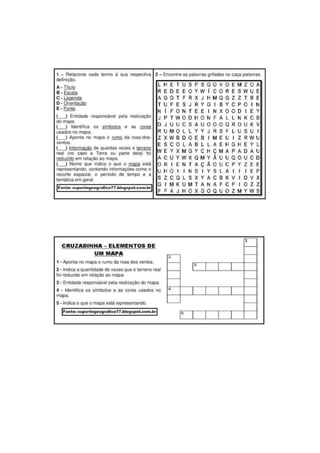 Atividades elemento da cartografia | DOCX