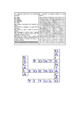 Atividades elemento da cartografia | DOCX