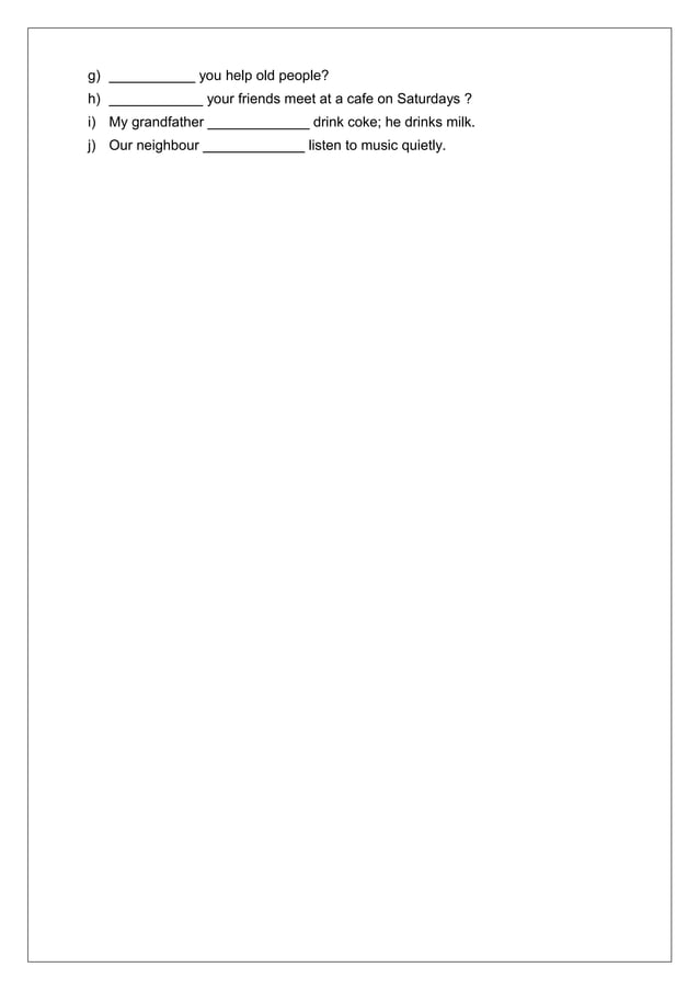 Atividade simple present | DOC